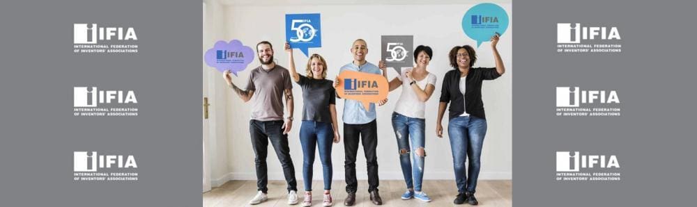 The IFIA logo consists of an original word meaning I which means inventor