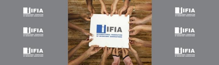 The IFIA logo consists of an original word meaning I which means inventor