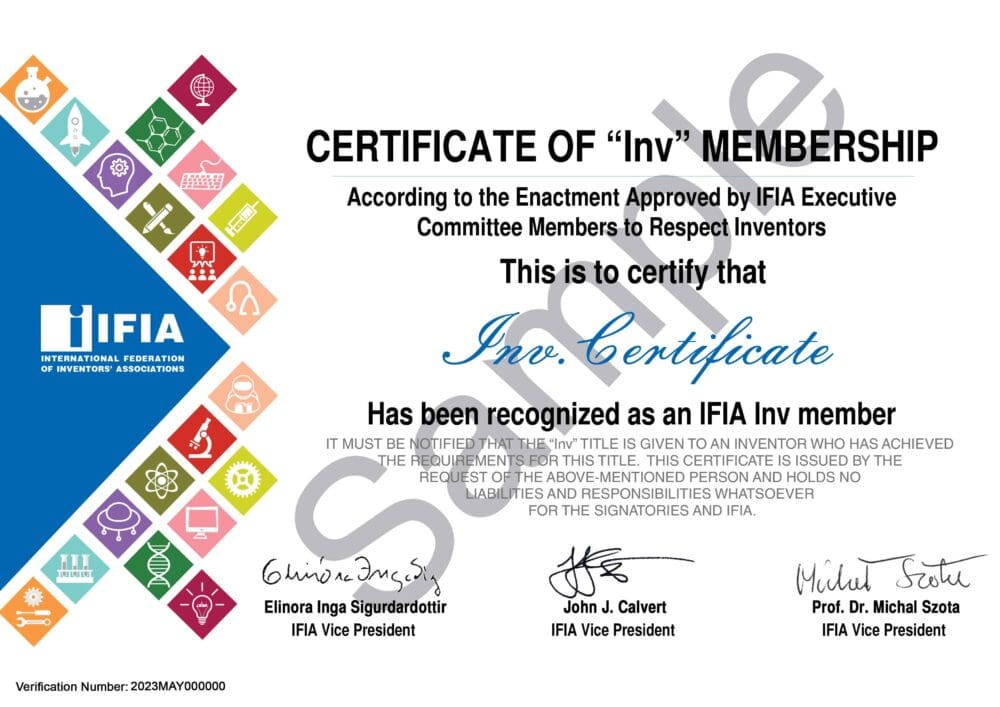 IFIA INV Title – Official Recognition for Inventors